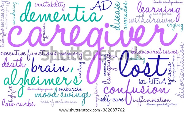 Caregiver Word Cloud On White Background Stock Vector (Royalty Free ...
