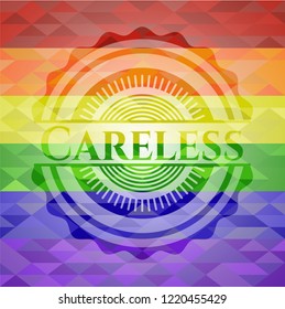 Careless Emblem On Mosaic Background Colors Stock Vector (Royalty Free ...