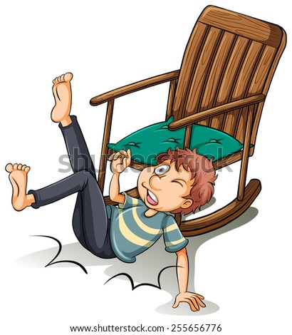 Careless Man Who Fell Off Chair Stock Vector (Royalty Free) 255656776 ...