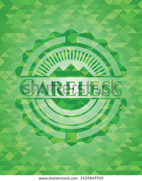 Careless Realistic Green Emblem Mosaic Background Stock Vector (Royalty ...