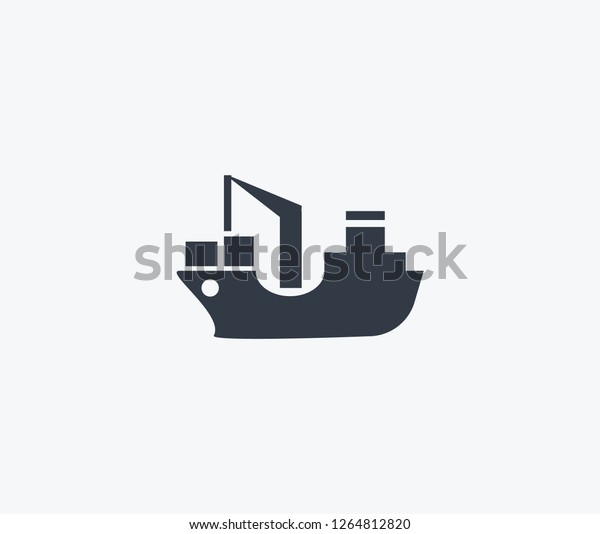 Cargo barge icon isolated on clean background. Cargo barge icon concept ...