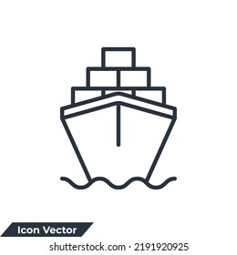 Cargo Barge Icon Logo Vector Illustration Stock Vector (Royalty Free ...