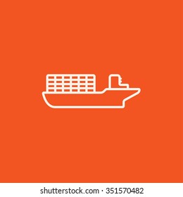 Cargo Container Ship Line Icon Web Stock Vector (Royalty Free ...
