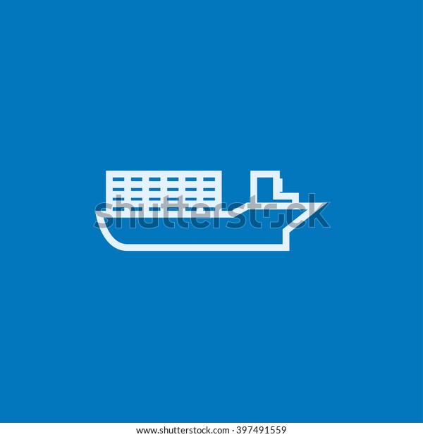 Cargo Container Ship Line Icon Stock Vector (Royalty Free) 397491559 ...