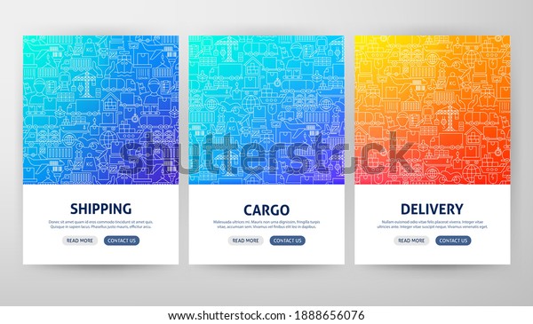 Cargo Flyer Concepts Vector Illustration Outline Stock Vector (Royalty ...