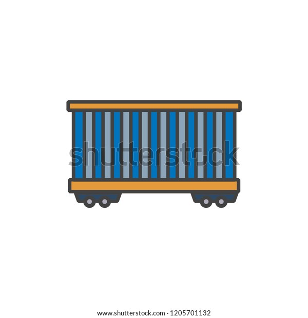 Cargo Freight Train Icon Minimal Color Stock Vector (Royalty Free ...