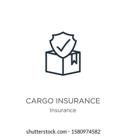 Cargo Insurance Icon Thin Linear Cargo Stock Vector (Royalty Free ...