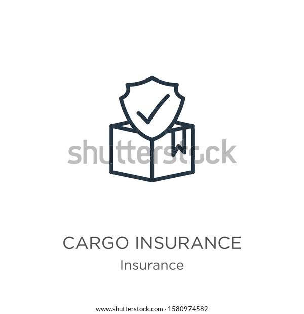Cargo Insurance Icon Thin Linear Cargo Stock Vector (Royalty Free ...