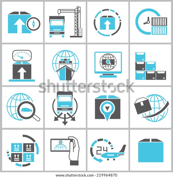 Cargo Management Icons Logistics Shipping Icons Stock Vector (Royalty ...