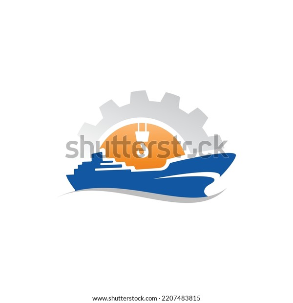 Cargo Ship Logo Ocean Design Template Stock Vector (Royalty Free ...