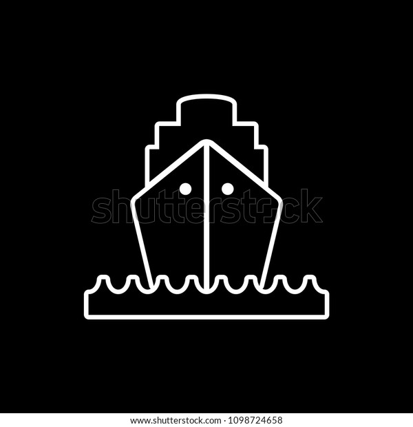Cargo Ship Sea Front View Vector Stock Vector (Royalty Free) 1098724658 ...