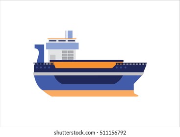 Cargo Ship Steamship Vector Illustration Stock Vector (Royalty Free ...