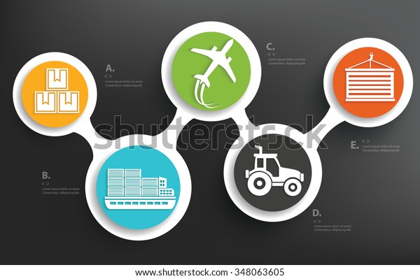 Cargo Shipping Info Graphic Design On Stock Vector (Royalty Free ...
