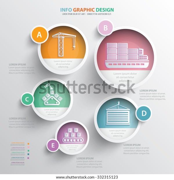 Cargo and shipping info graphic design.clean vector