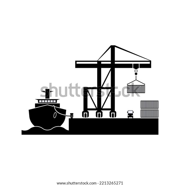 Cargo Terminals Icon Port Shipping Domestic Stock Vector (Royalty Free ...