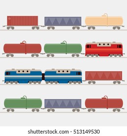 Cargo Train Rail Freight Transport Stock Vector (Royalty Free) 513149530