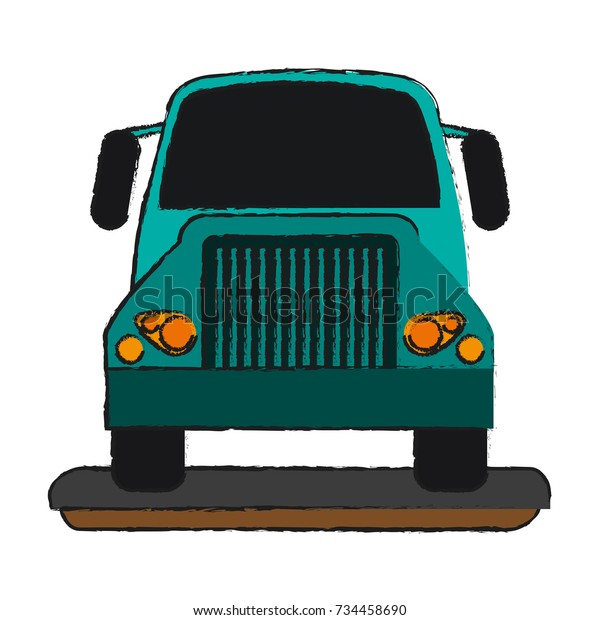 Cargo Truck Front View Stock Vector (Royalty Free) 734458690 | Shutterstock