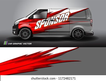 Car Livery Red Van Wrap Design Stock Vector (Royalty Free) 1341084260 ...