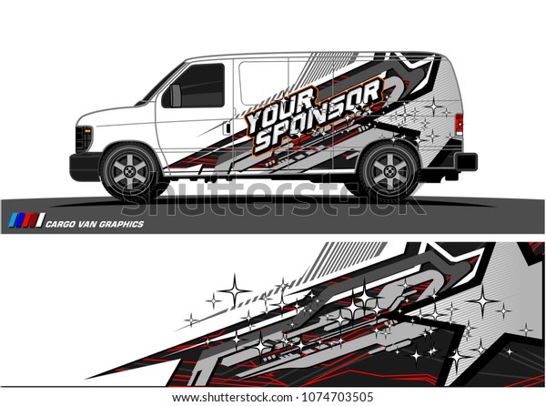 cargo Van racing graphic. abstract star shape with grunge background ...