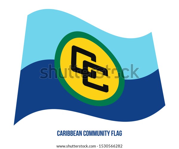 Caribbean Community Flag Waving Vector Illustration Stock Vector ...
