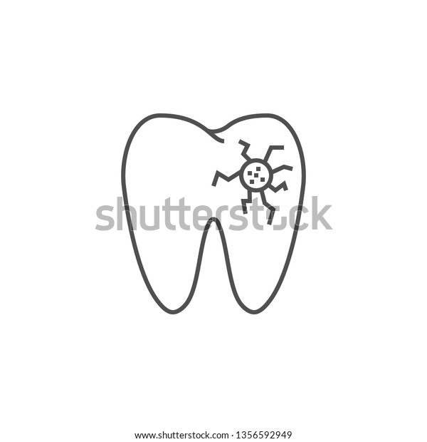 Caries Line Icon Caries Line Related Stock Vector (Royalty Free ...