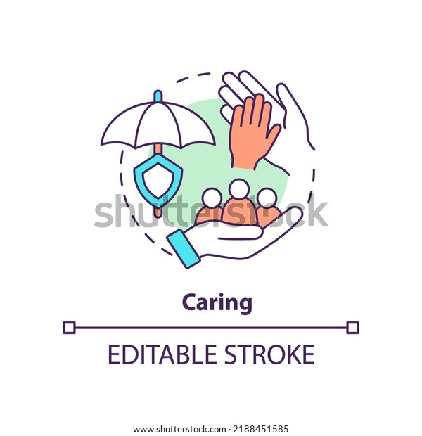 Caring Concept Icon Type Business Ethics Stock Vector (Royalty Free ...