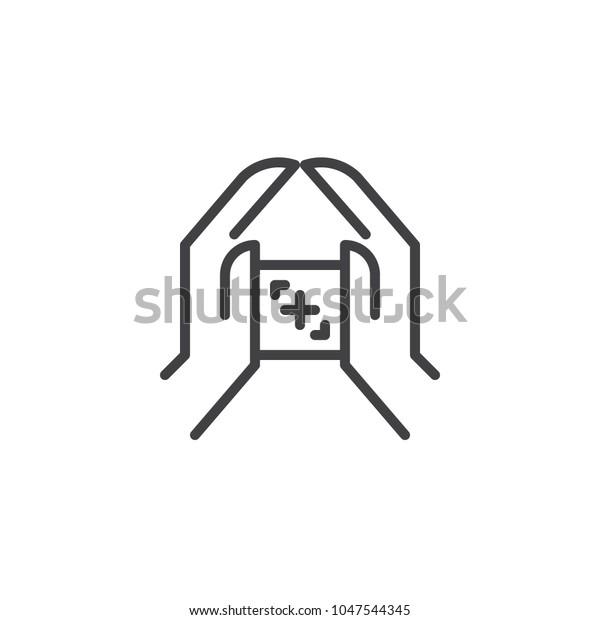 Caring Hands Outline Icon Linear Style Stock Vector (Royalty Free ...