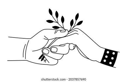Caring Touch Palms Cartoon Two Hands Stock Vector (Royalty Free ...
