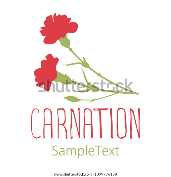 Carnation Flowers Logo Design Text Hand: vector de stock (libre de ...