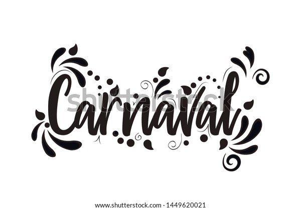 ¡Carnaval! Letra negra vectorial ilustración aislada sobre fondo blanco