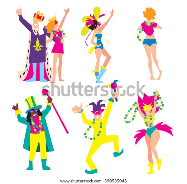 Carnival Characters People Vector Illustration Clown Stock Vector ...