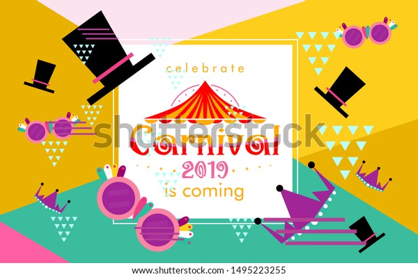 Carnival Funfair Card Square Frame Photo Stock Vector (Royalty Free ...