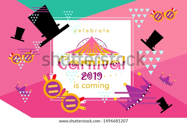 Carnival Funfair Card Square Frame Photo Stock Vector (Royalty Free ...