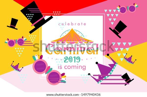 Carnival Funfair Card Square Frame Photo: vetor stock (livre de ...