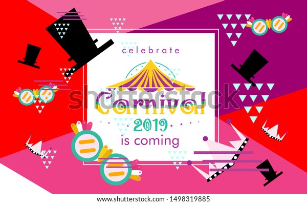 Carnival Funfair Card Square Frame Photo Stock Vector (Royalty Free ...