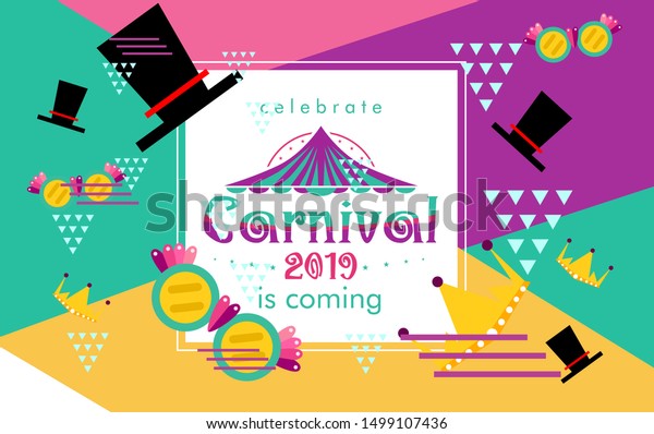 Carnival Funfair Card Square Frame Photo Stock Vector (Royalty Free ...