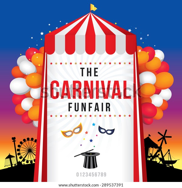 Carnival Funfair Magic Show Vector Illustration Stock Vector (Royalty ...