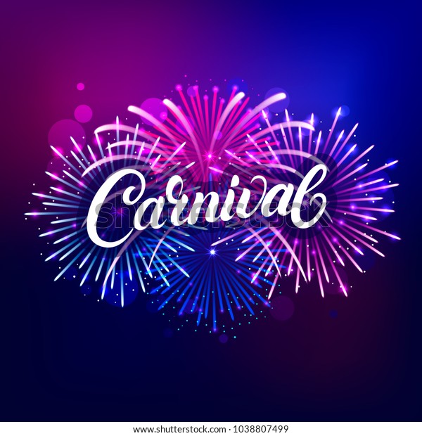 Carnival Hand Written Lettering Text Colorful Stock Vector (Royalty ...
