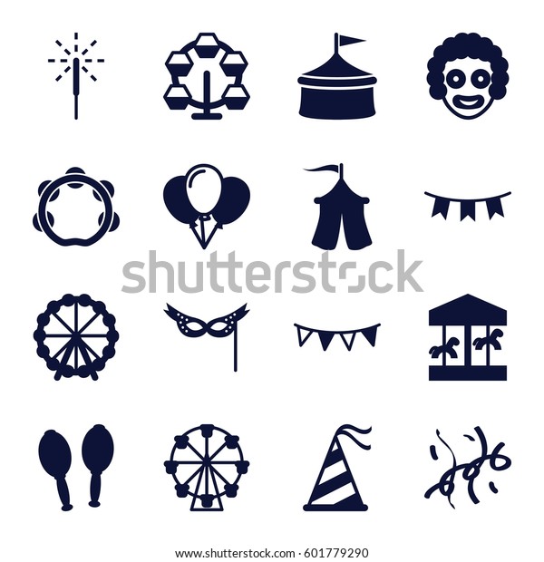 Carnival Icons Set Set 16 Carnival Stock Vector (Royalty Free ...