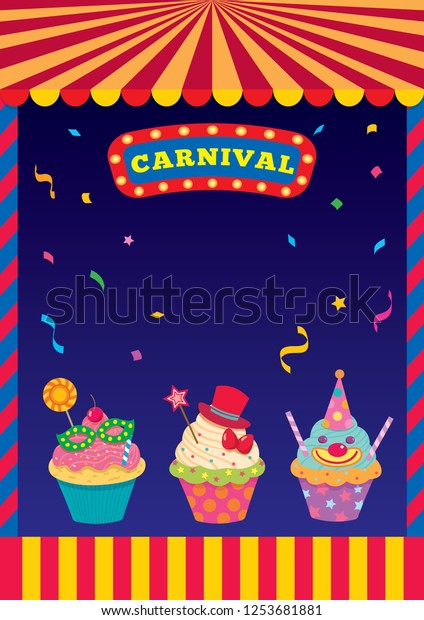 Carnival Sign Frame Design Background Template Stock Vector (Royalty ...