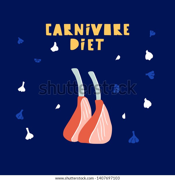 Carnivore Diet Hand Drawn Lettering Hand Stock Vector (Royalty Free ...