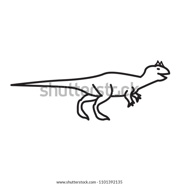Carnotaurus Thin Line Icon Vector Outline Stock Vector (Royalty Free ...
