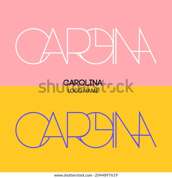 Carolina Name Logo Symbol Creative Lettering Stock Vector (Royalty Free ...