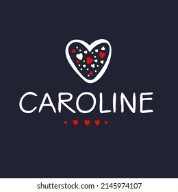 Caroline Calligraphy Female Name Vector Illustration Stock Vector ...