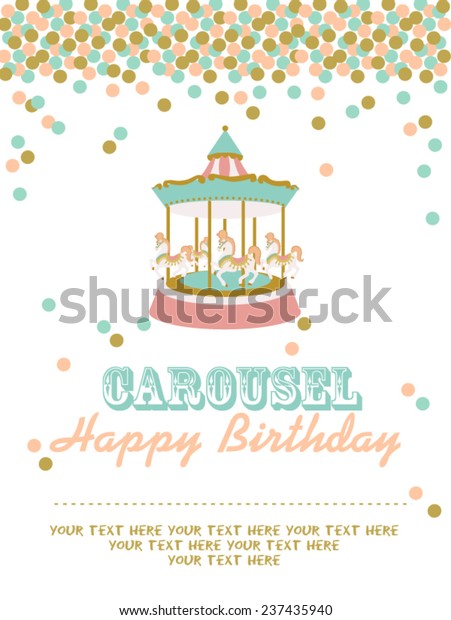 Carousel Birthday Party Stock Vector (Royalty Free) 237435940