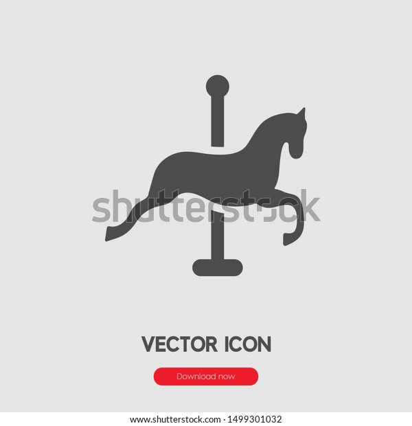 Carousel Horse Icon Vector Carousel Horse Stock Vector (Royalty Free ...