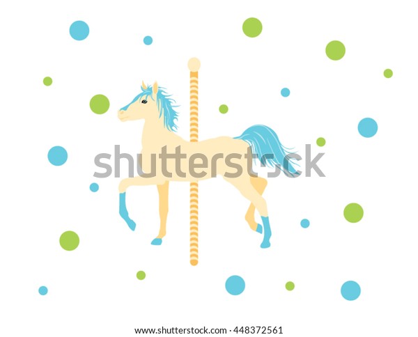 Carousel Horse Vector Cartoon Pony Merry: เวกเตอร์สต็อก (ปลอดค่า ...