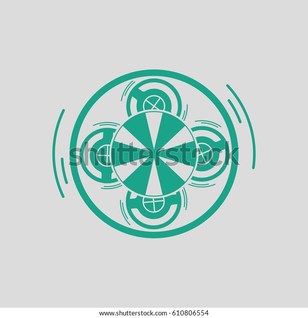 Carousel Top View Icon Gray Background Stock Vector (Royalty Free ...