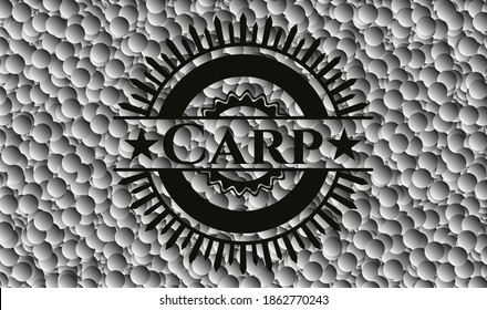Carp Dark Icon Emblem Grey Bubbles Stock Vector (Royalty Free ...