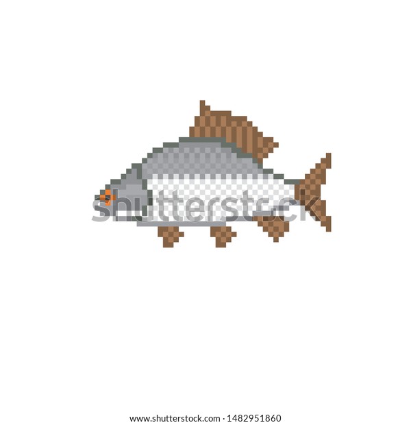 Carp Pixel Art Icon 8bit Element Stock Vector (Royalty Free) 1482951860 ...